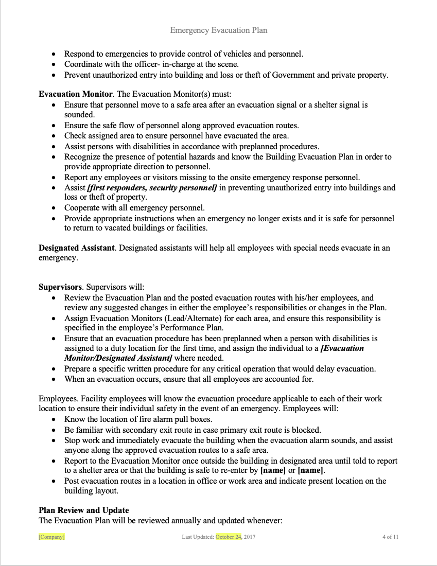 Emergency Action Plan (EAP)
