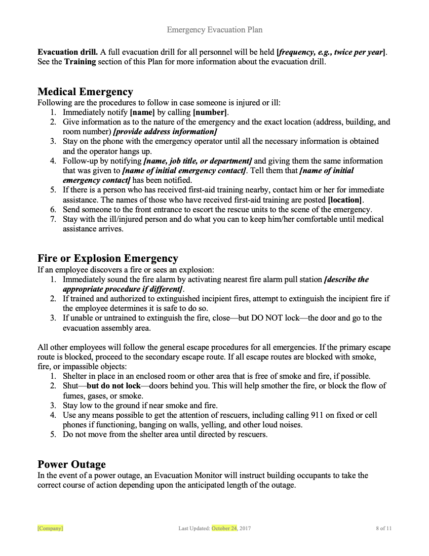 Emergency Action Plan (EAP)