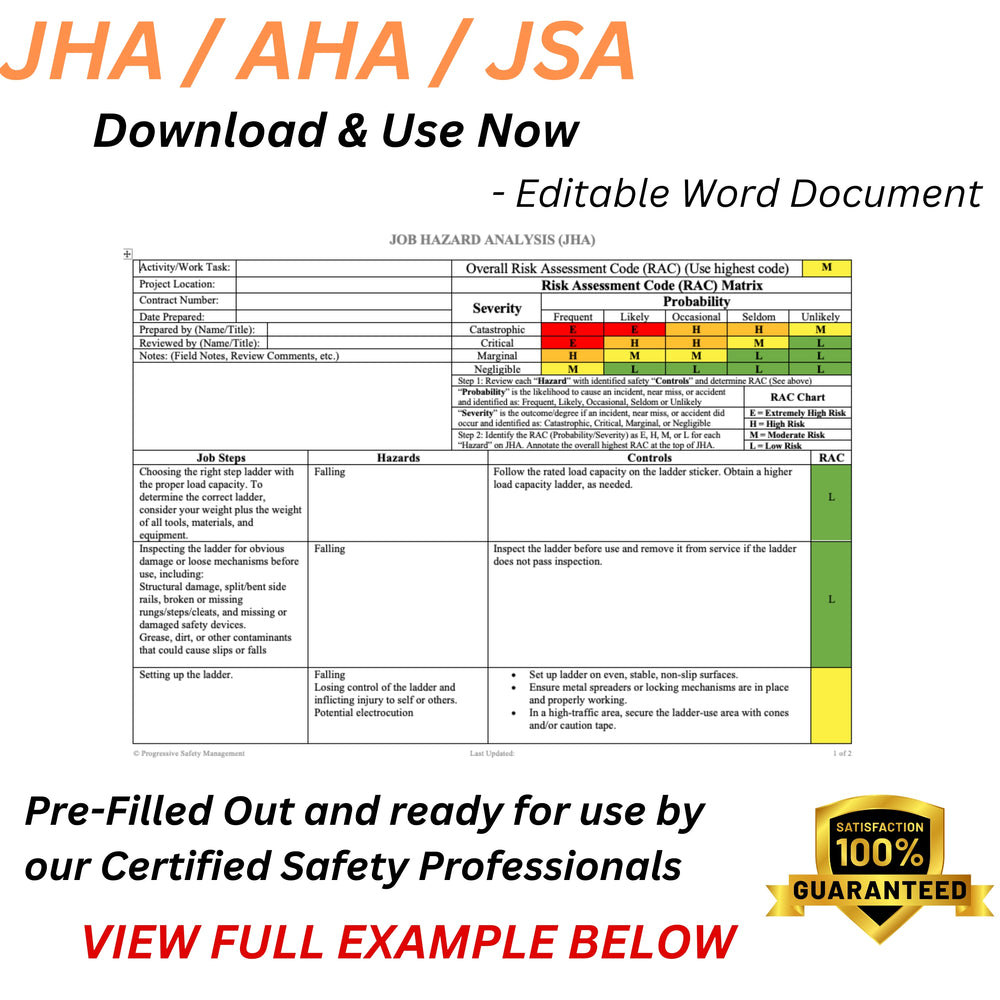 Ladders (JHA / AHA / JSA)